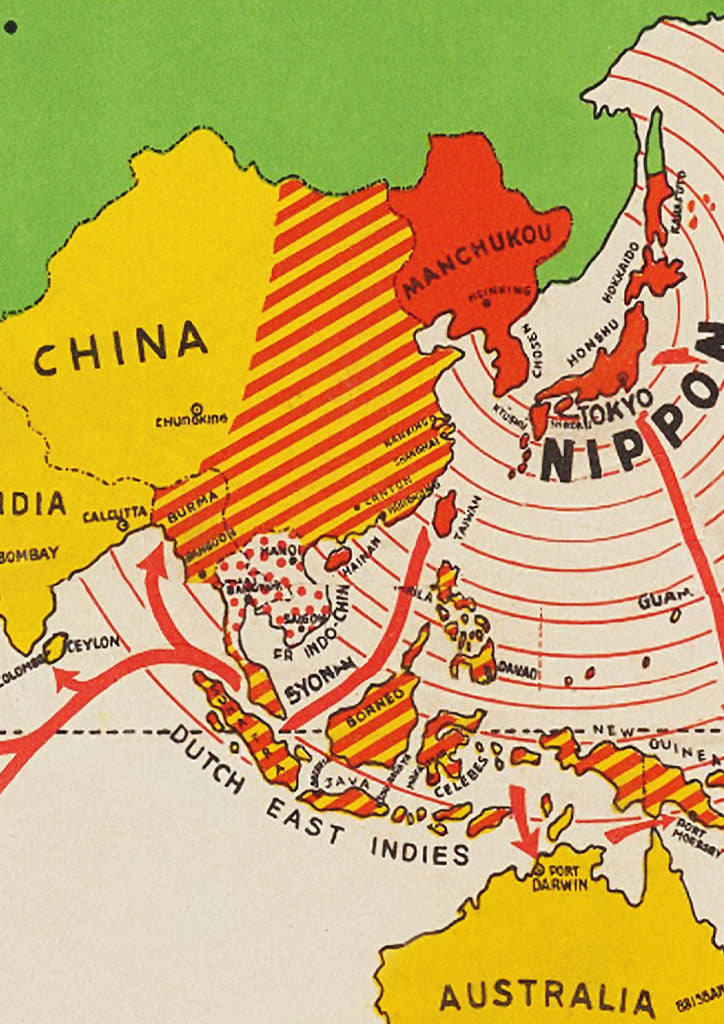 World War Map | High Quality Reproductions of Vintage History Maps ...