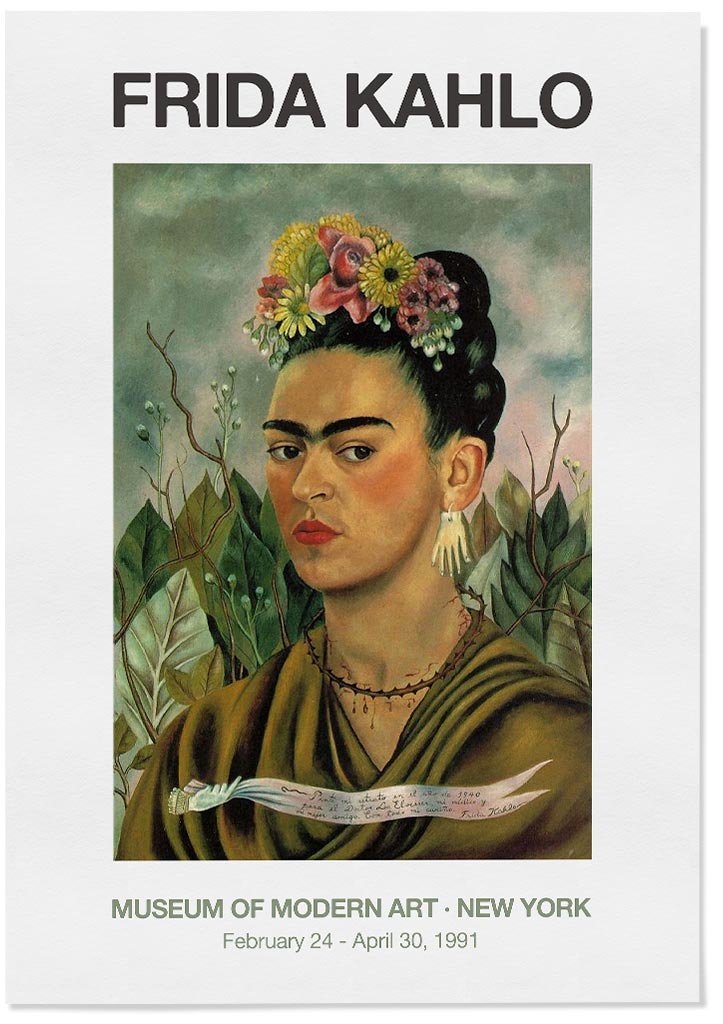 Frida Kahlo Exhibition Poster - Self Portrait Dedicated to Dr Eloesser ...