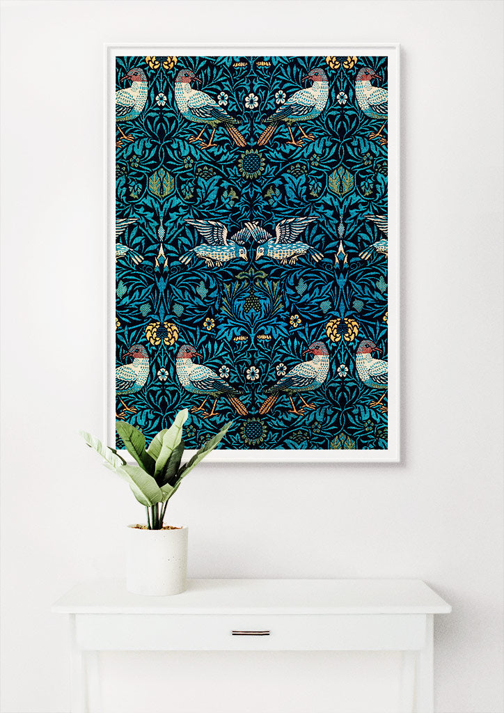 William Morris Blue Bird Pattern | Arts & Crafts Wall Art – Posterist