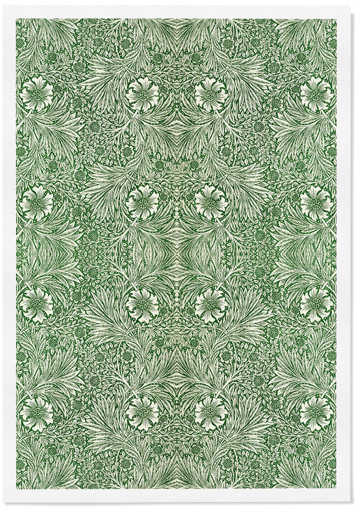 William Morris Poster - Green Marigold Pattern Print – Posterist