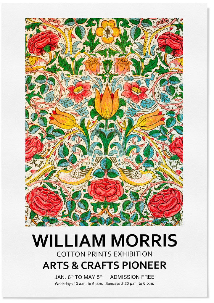 William Morris Rose Motif | Vintage Exhibition Poster – Posterist